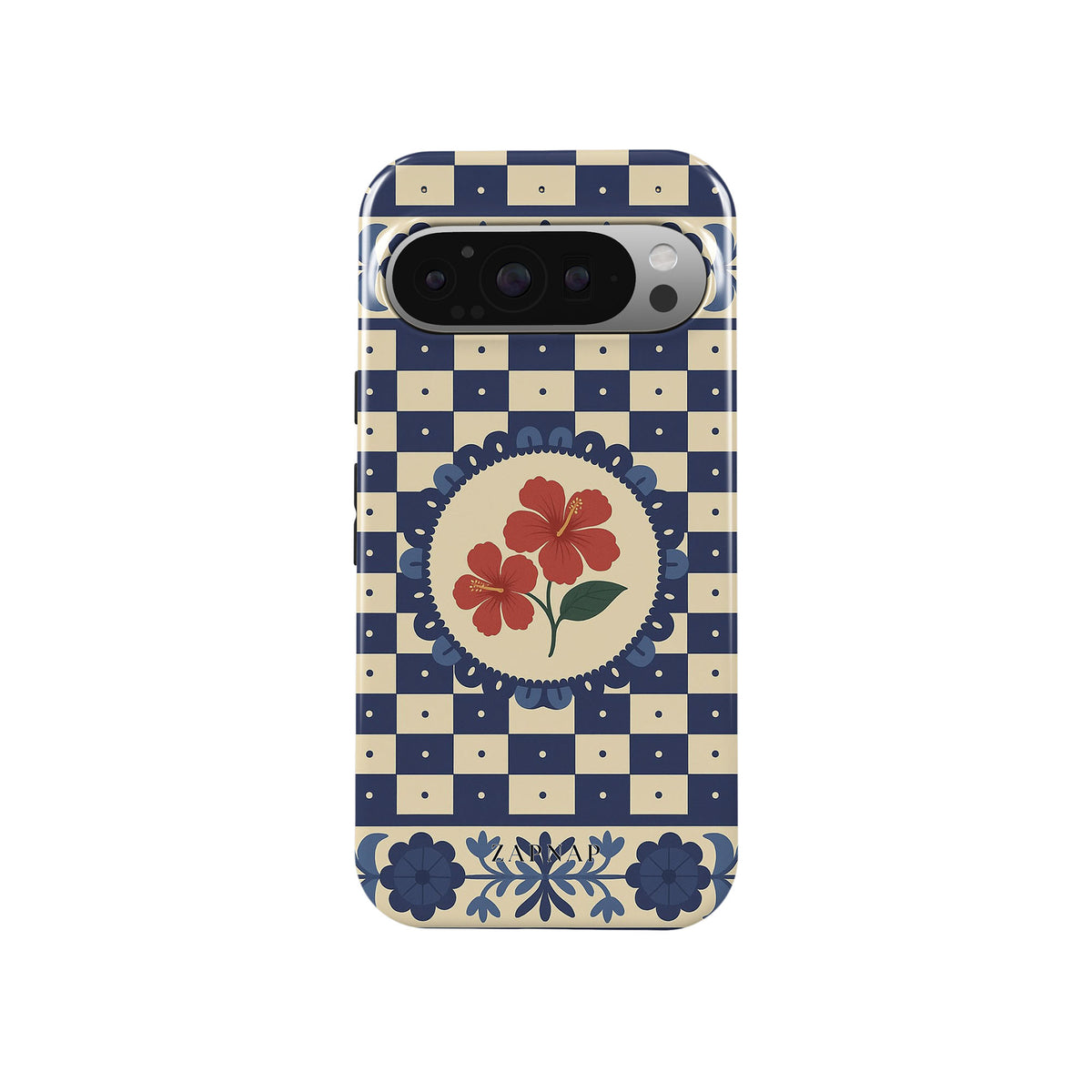 Checkered Floral Phone Case For Pixel 9 Pro XL 8 Pro 7 6 Pro 5 4 ...
